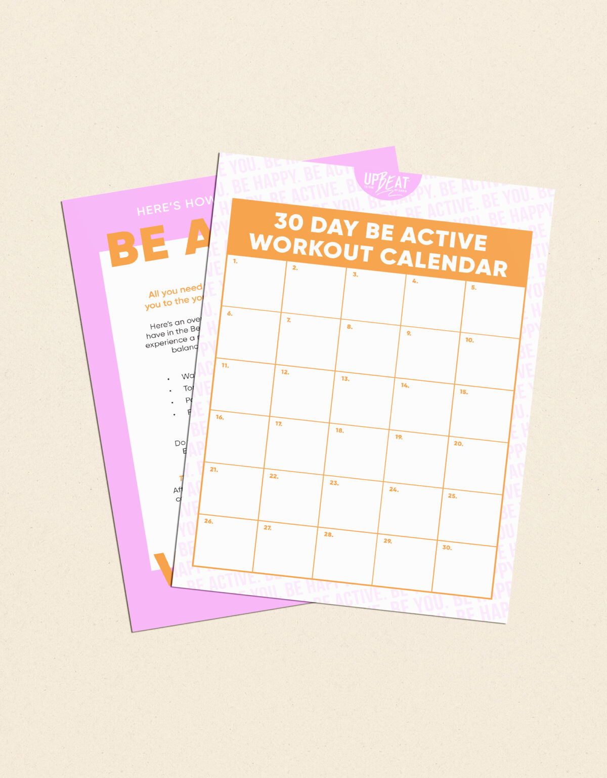 Be Active 30 Day Workout Calendar - January 2025 - Up To The Beat